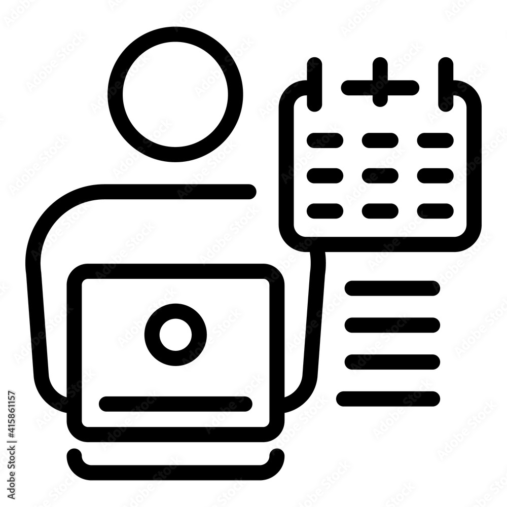 Part time worker icon. Outline part time worker vector icon for web ...