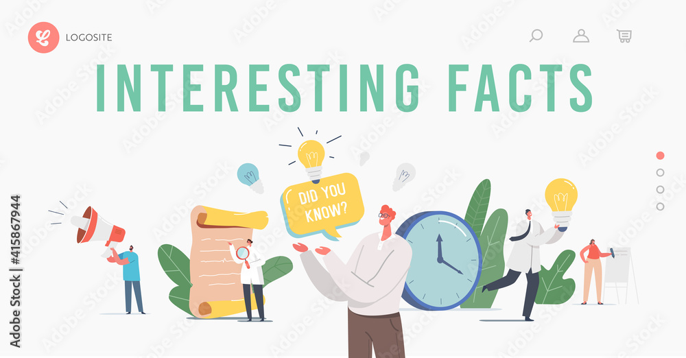 Interesting Facts Landing Page Template. Did You Know Announcement ...