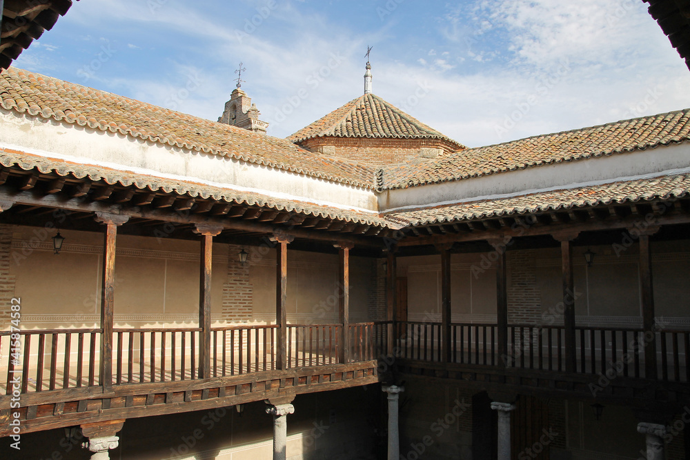 Upper part of an inner courtyard of a typical Castilian noble house of ...