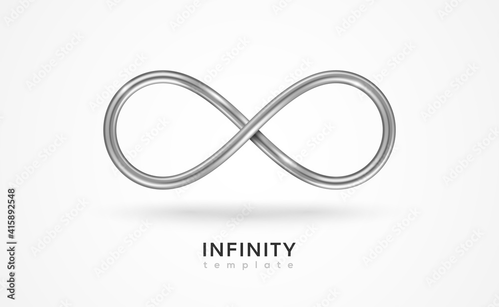 Infinity silver symbol isolated on white background. Vector ...
