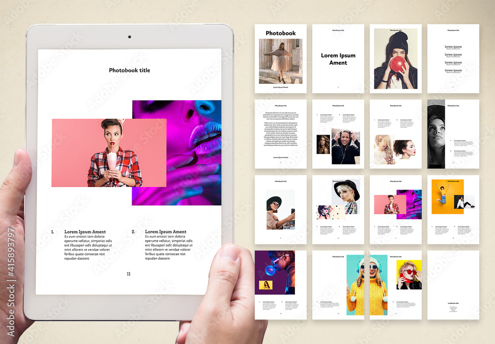 Minimal Fashion Digital Photobook Layout Stock Template | Adobe Stock
