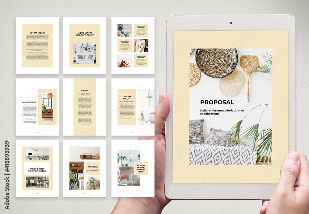 Nordic Elegant Digital Proposal Layout Stock Template | Adobe Stock
