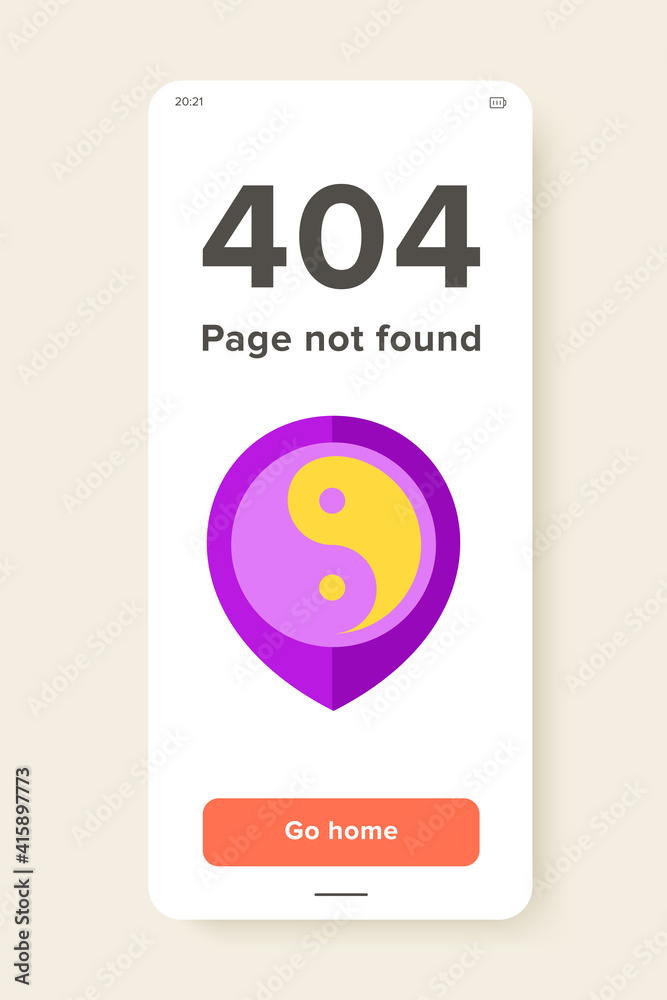 Purple map pointer with yin yang symbol. Harmony, balance, meditation ...