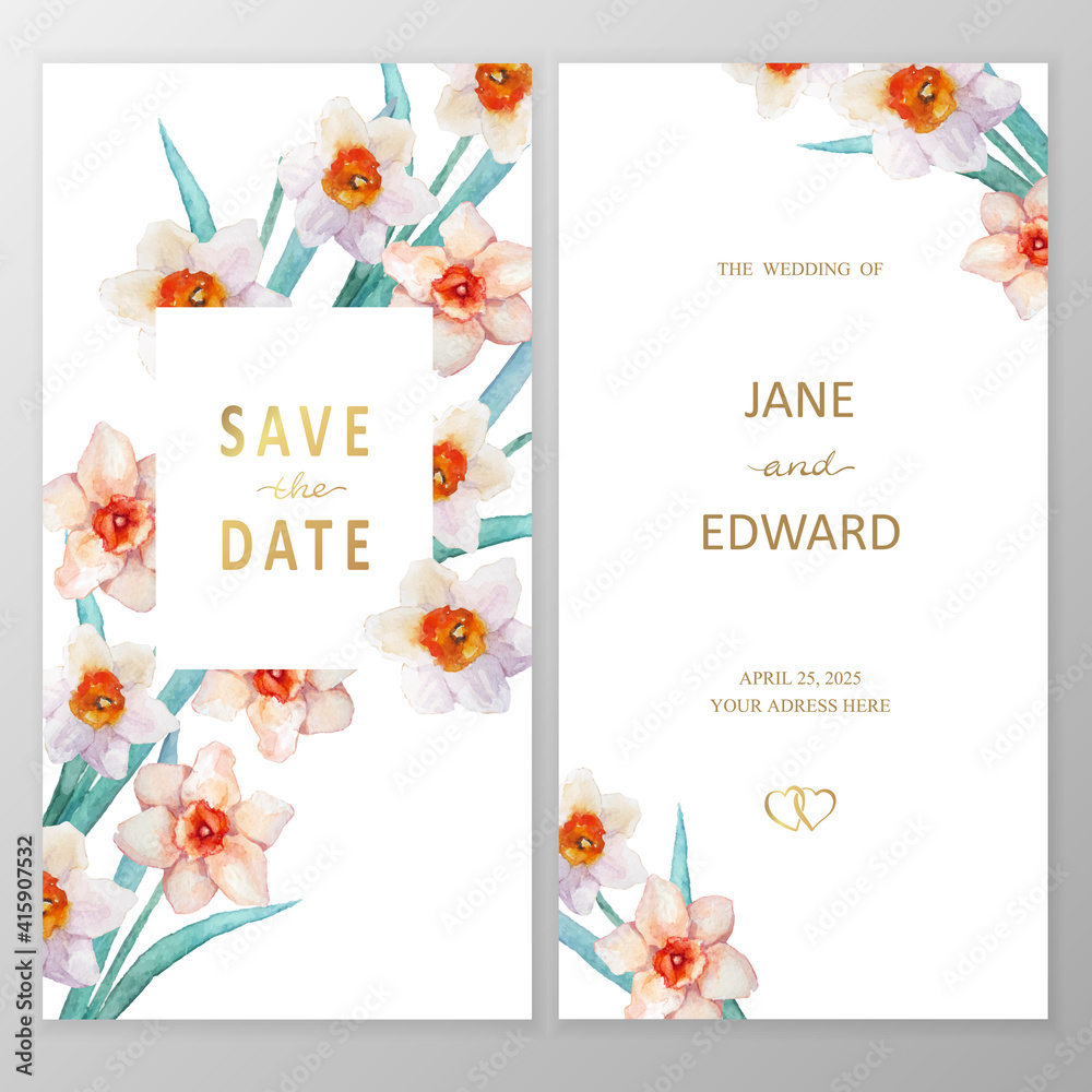 Set of vector cards with spring flowers. Collection of cards with ...