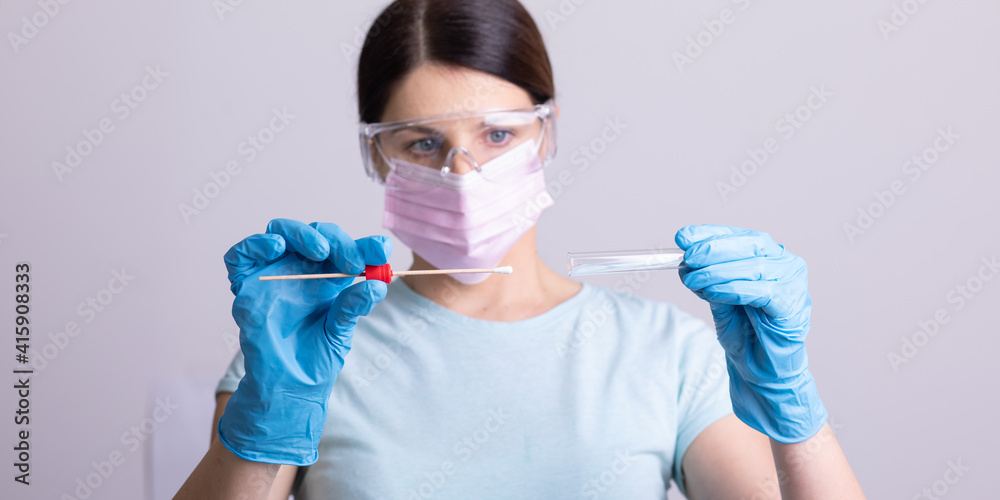 Doctor holding test kit for PCR testing virus covid19. Coronavirus ...