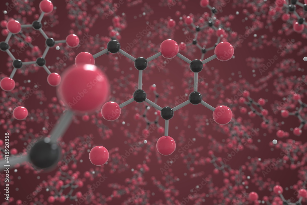 Glucose molecule. Ball-and-stick molecular model. Chemistry related 3d ...