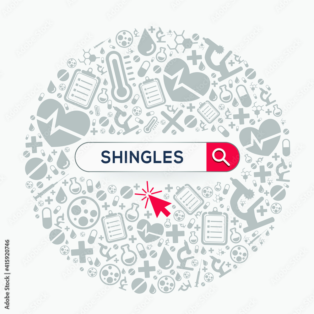 (Shingles) disease written in search bar, Vector illustration Stock ...