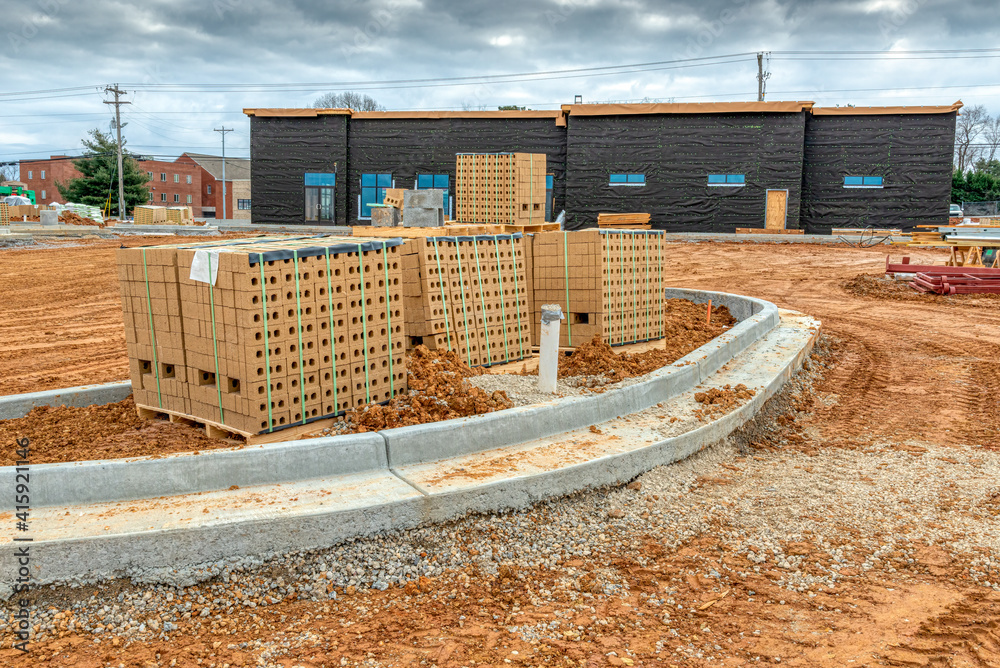 New Restaurant Construction Showing Parking Lot and Drive Through Lane ...