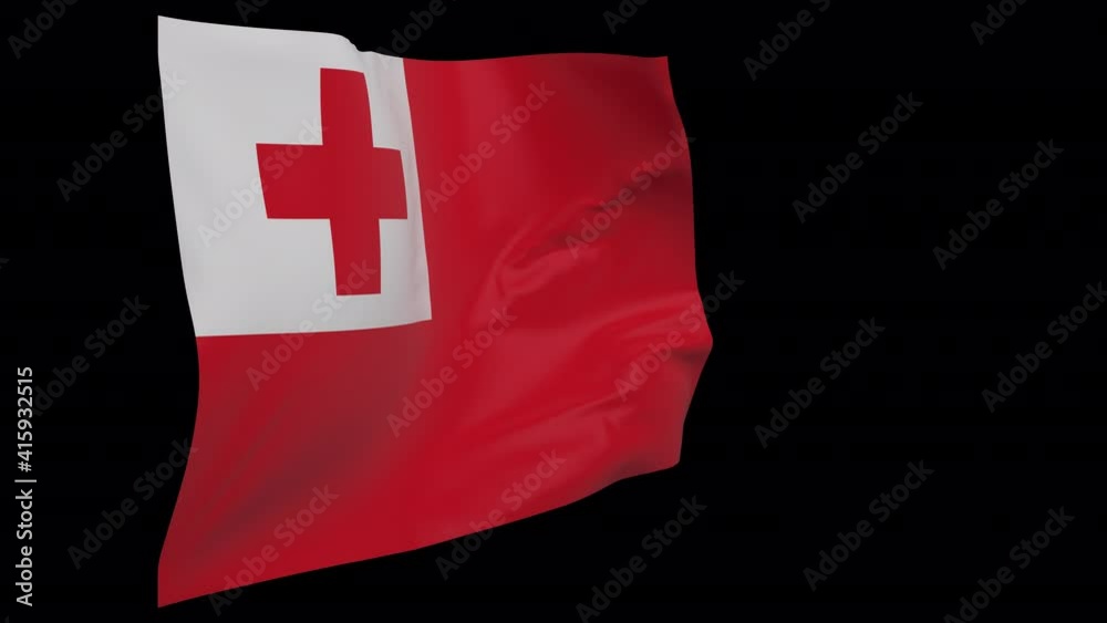 Tonga waving flag seamless loop animation. 4k Alpha Channel transparent ...