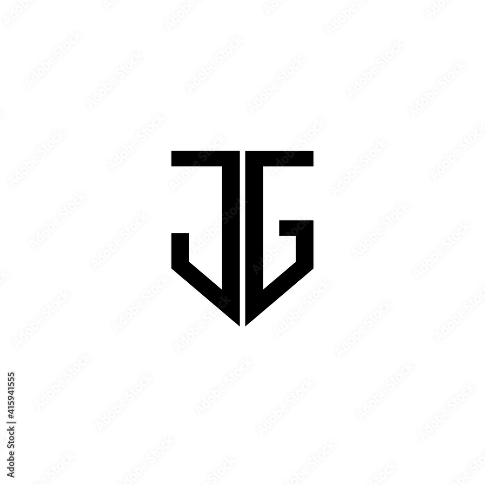 JG letter logo design with white background in illustrator, vector logo ...