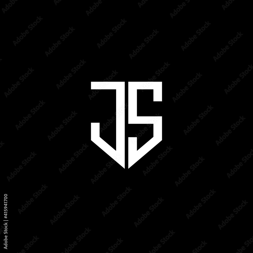 JS letter logo design with black background in illustrator, vector logo ...