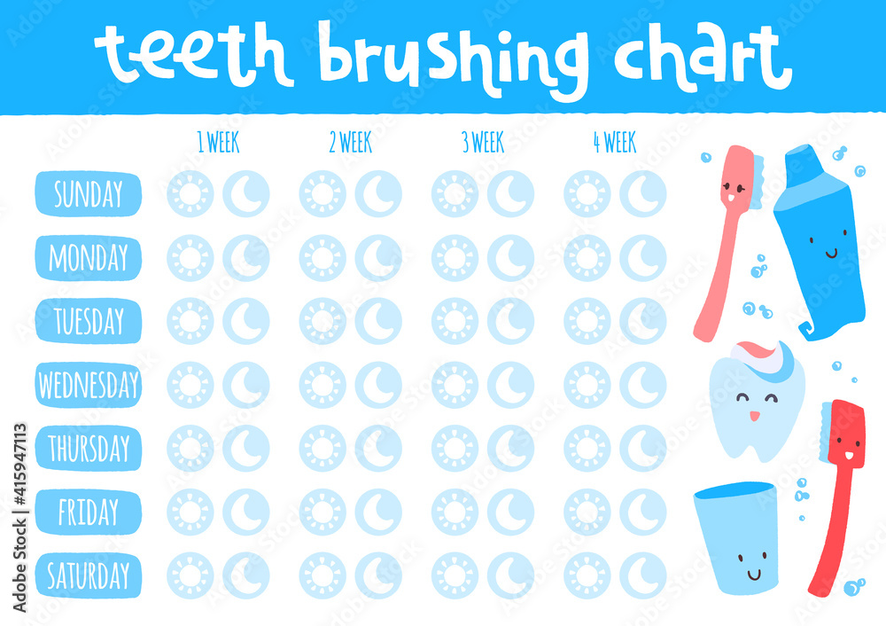 Kids Brushing Teeth Poster