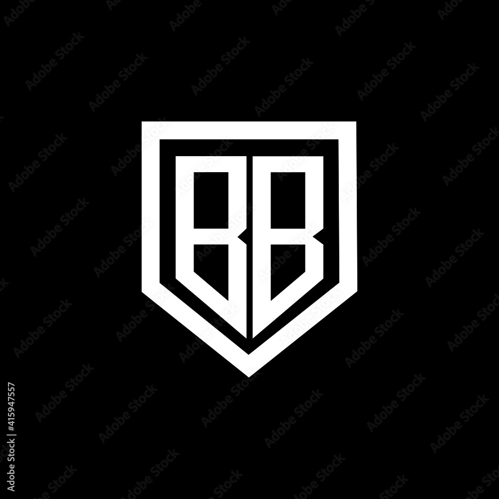 BB letter logo design with black background in illustrator, vector logo ...