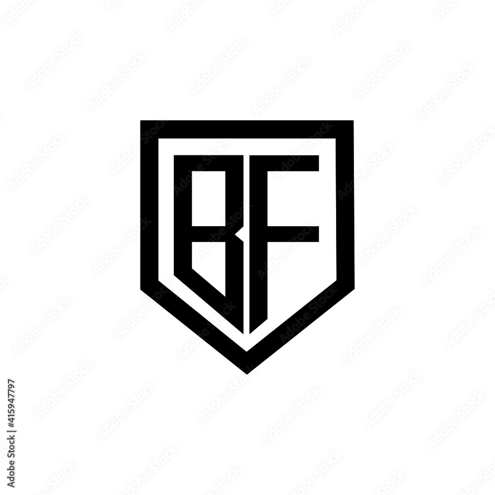 BF letter logo design with white background in illustrator, vector logo ...