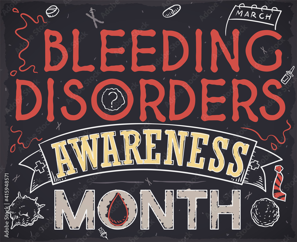 Chalkboard with Doodles Commemorating the Bleeding Disorders Awareness ...
