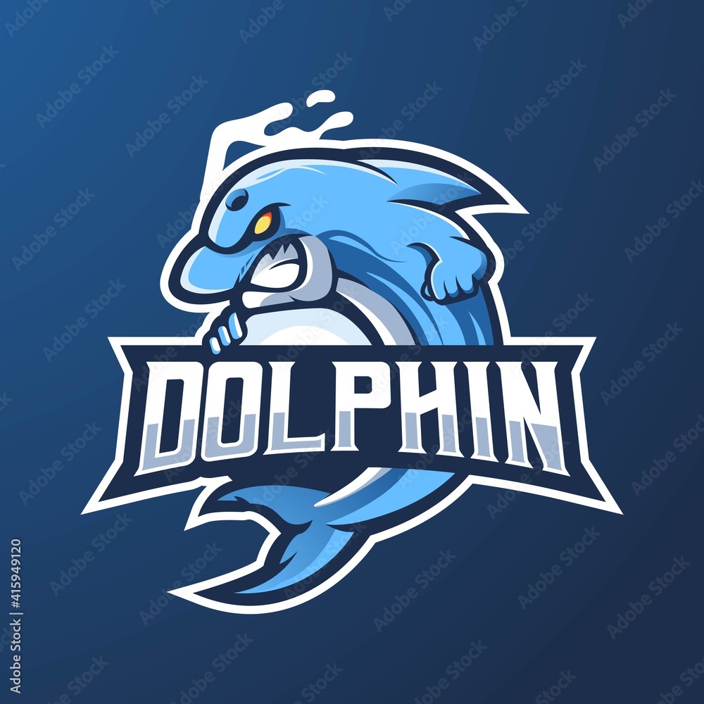 Dolphin mascot logo design vector with modern illustration concept ...