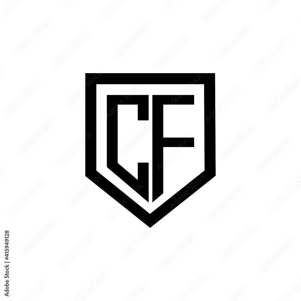 CF letter logo design with white background in illustrator, vector logo ...