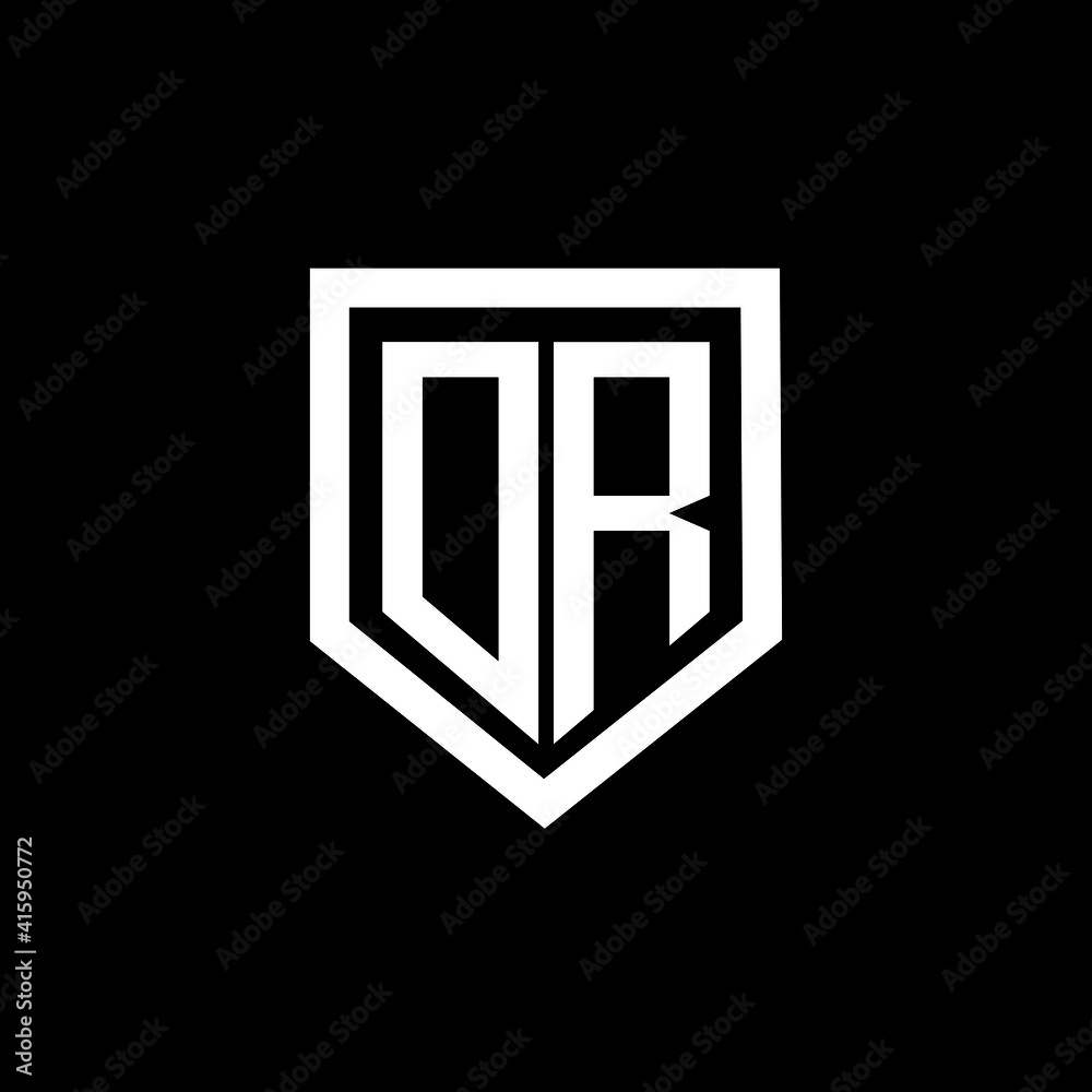 DR letter logo design with black background in illustrator, vector logo ...