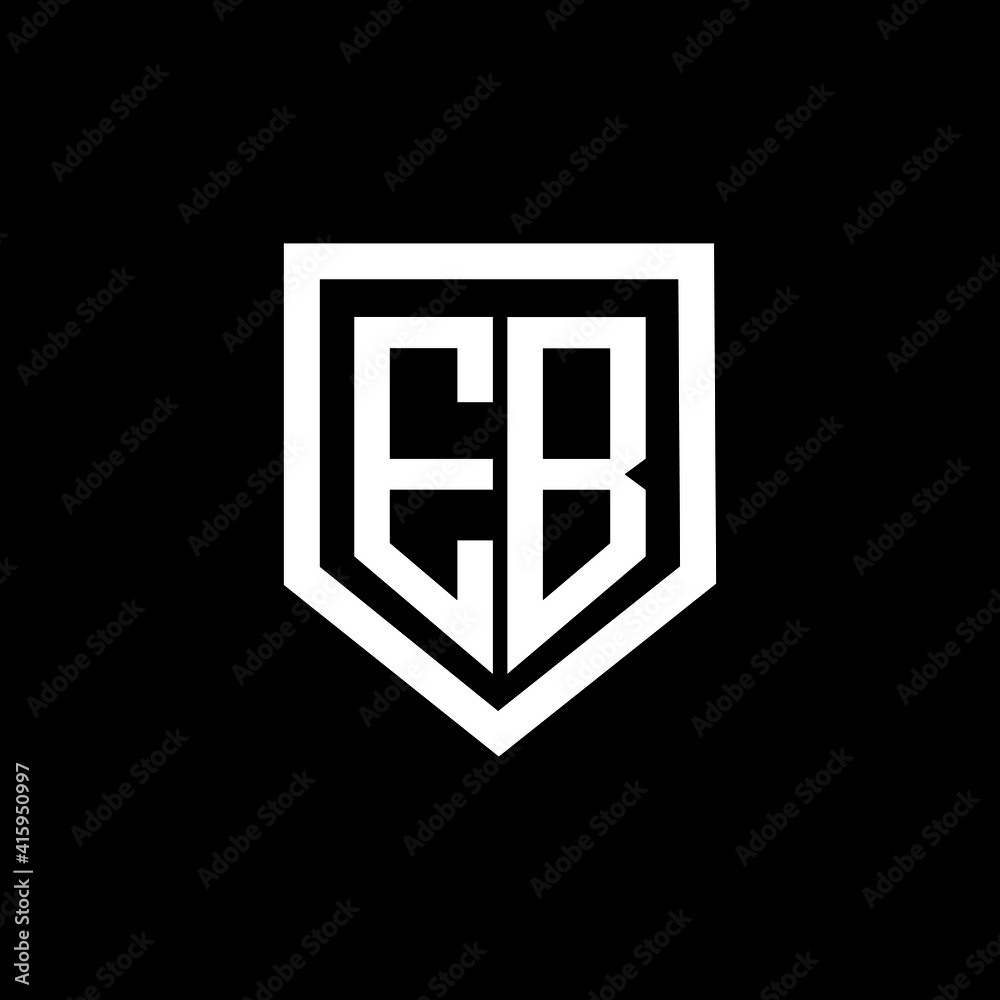 EB letter logo design with black background in illustrator, vector logo ...