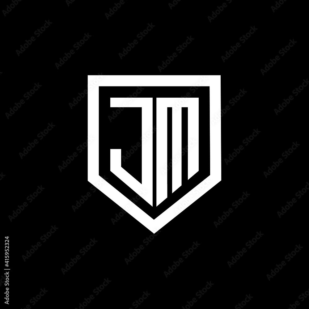 Jm letter logo design with black background in illustrator, vector logo ...