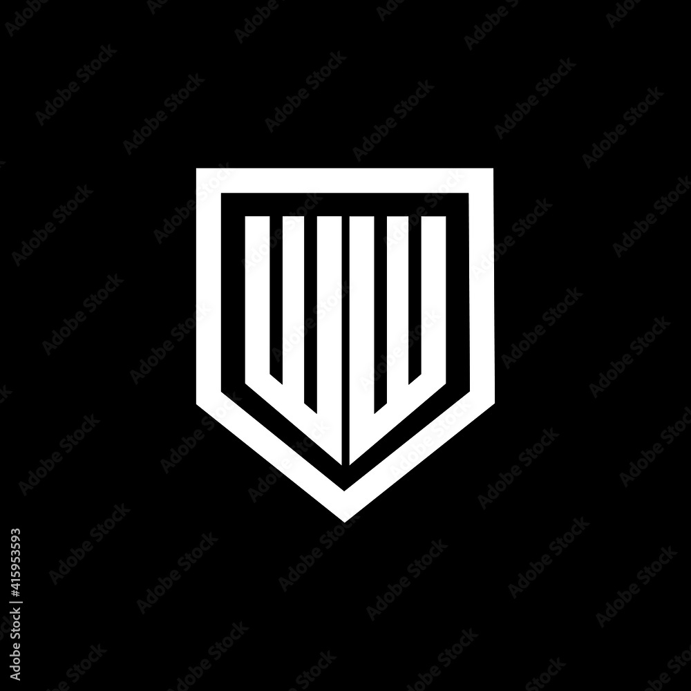 WW letter logo design with black background in illustrator, vector logo ...