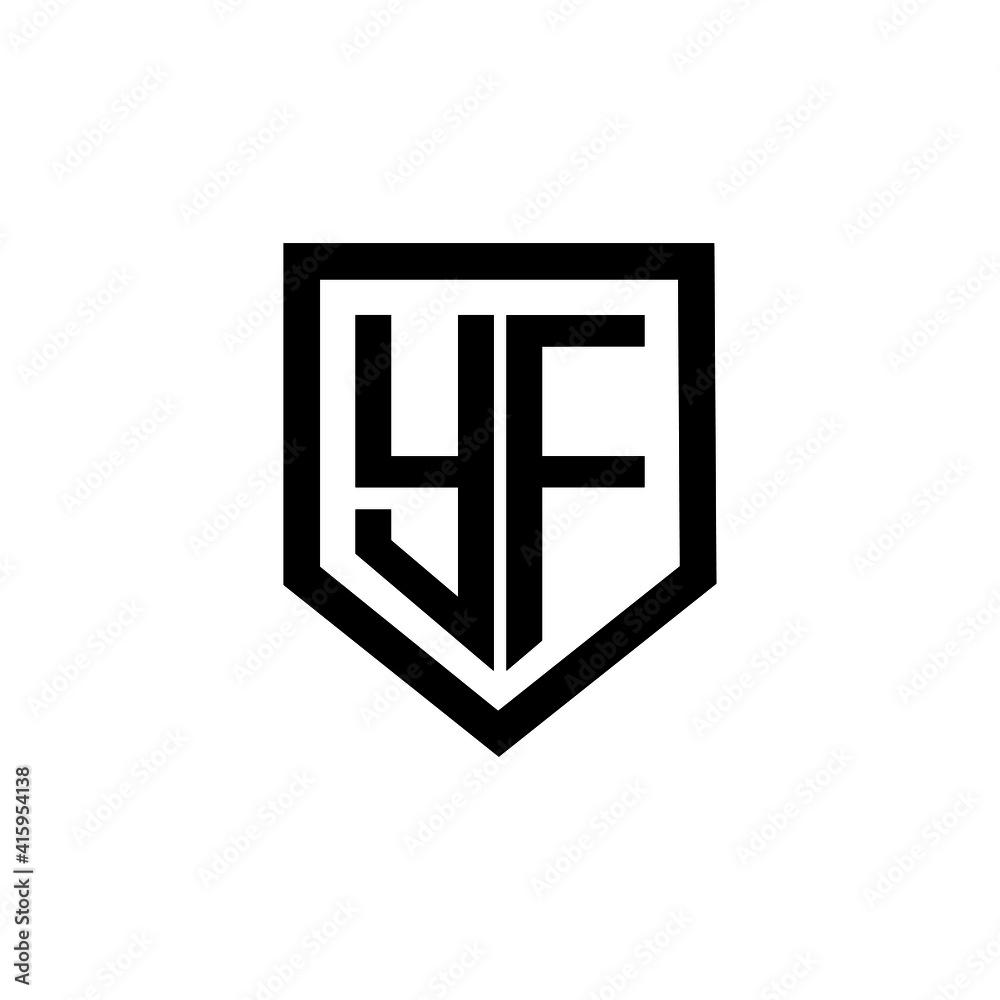 YF letter logo design with white background in illustrator, vector logo ...