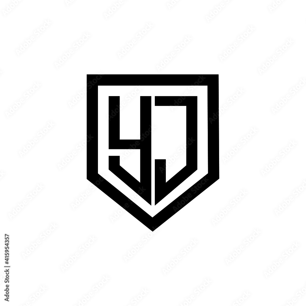 YJ letter logo design with white background in illustrator, vector logo ...