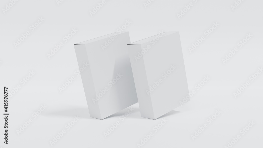 Blank white 3d render box packaging template for mockup. Great for ...