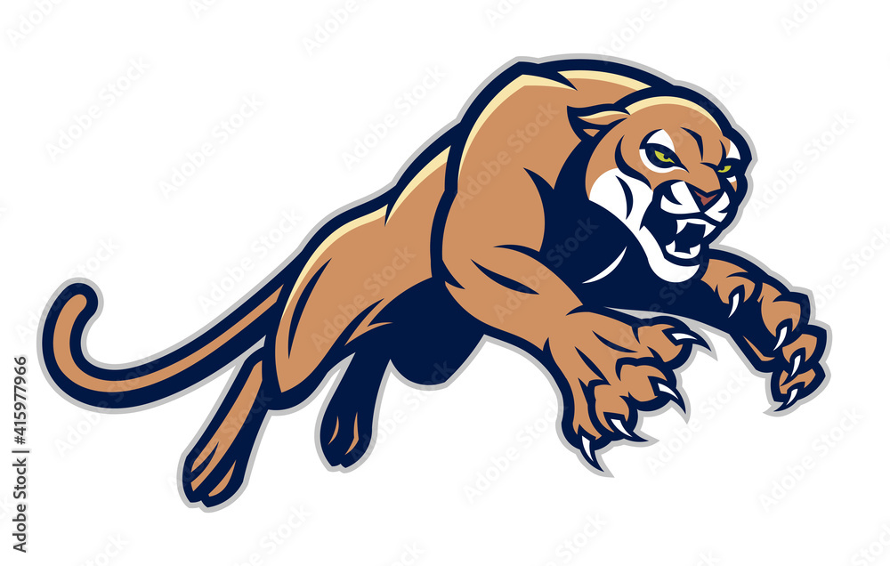 Leaping cougar vector mascot Stock Vector | Adobe Stock Leaping cougar vector mascot Stock Vector | Adobe Stock