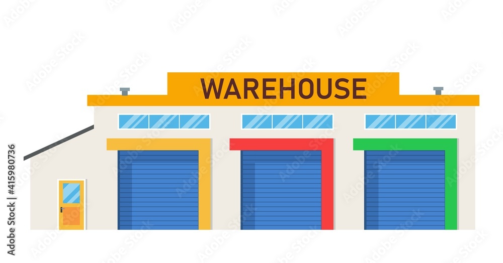 Modern Warehouse Building loading docks. Storage center logistics ...