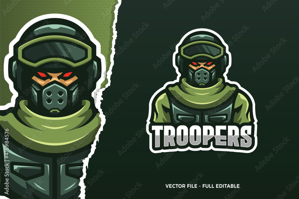 Trooper Police E-sport Game Logo Template Stock Vector | Adobe Stock