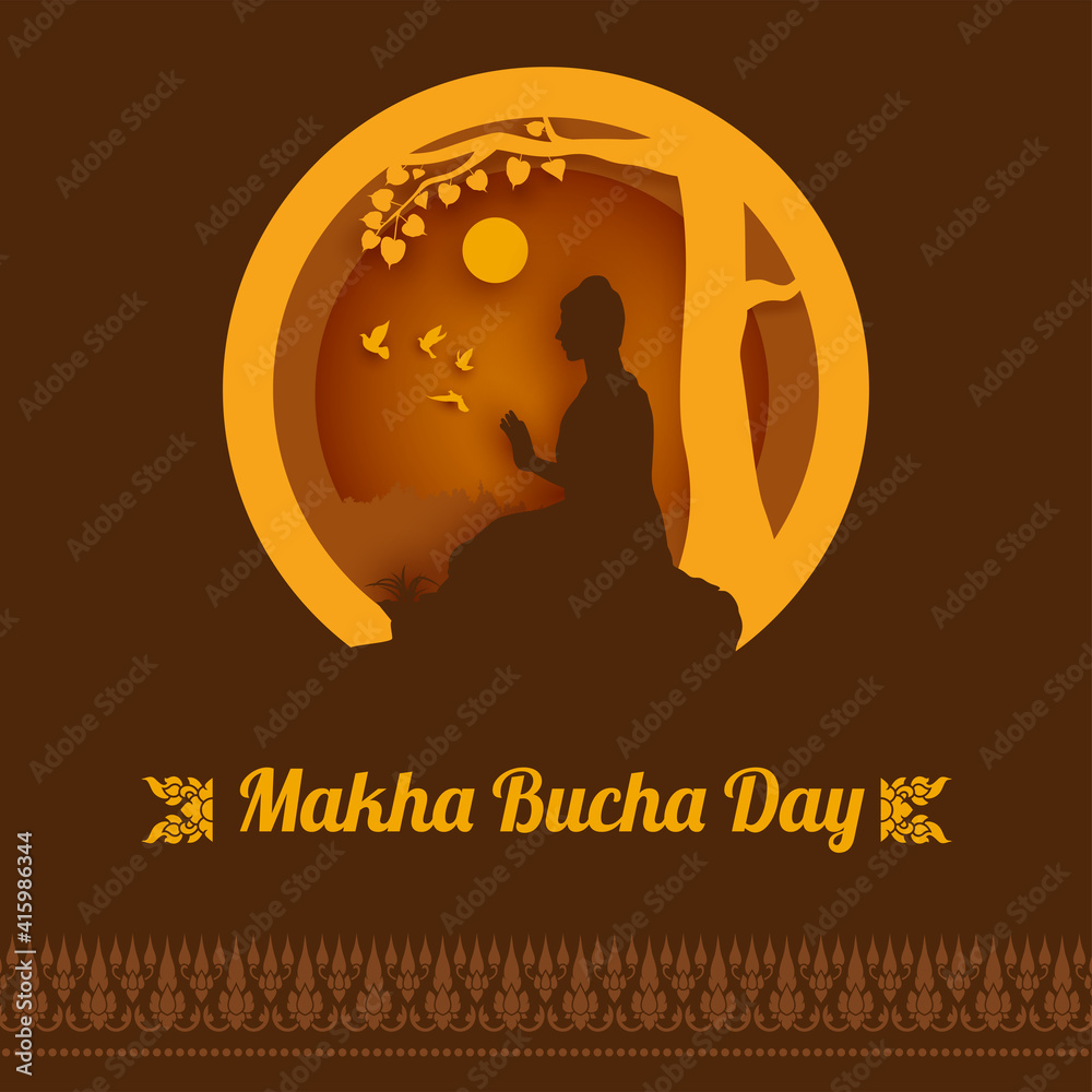 Makha Bucha Day, Buddha delivering his teachings shortly before his ... Makha Bucha Day, Buddha delivering his teachings shortly before his ...