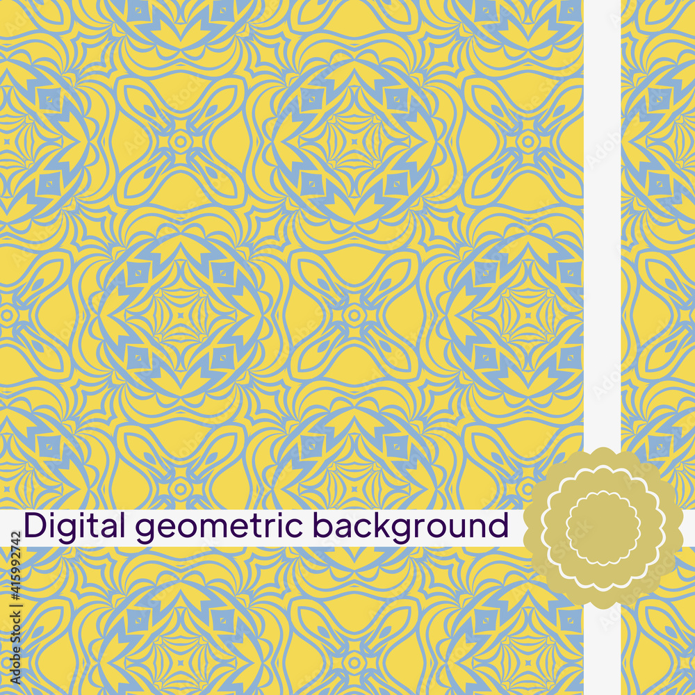 Seamless texture of different floral elements, triangles and other ...