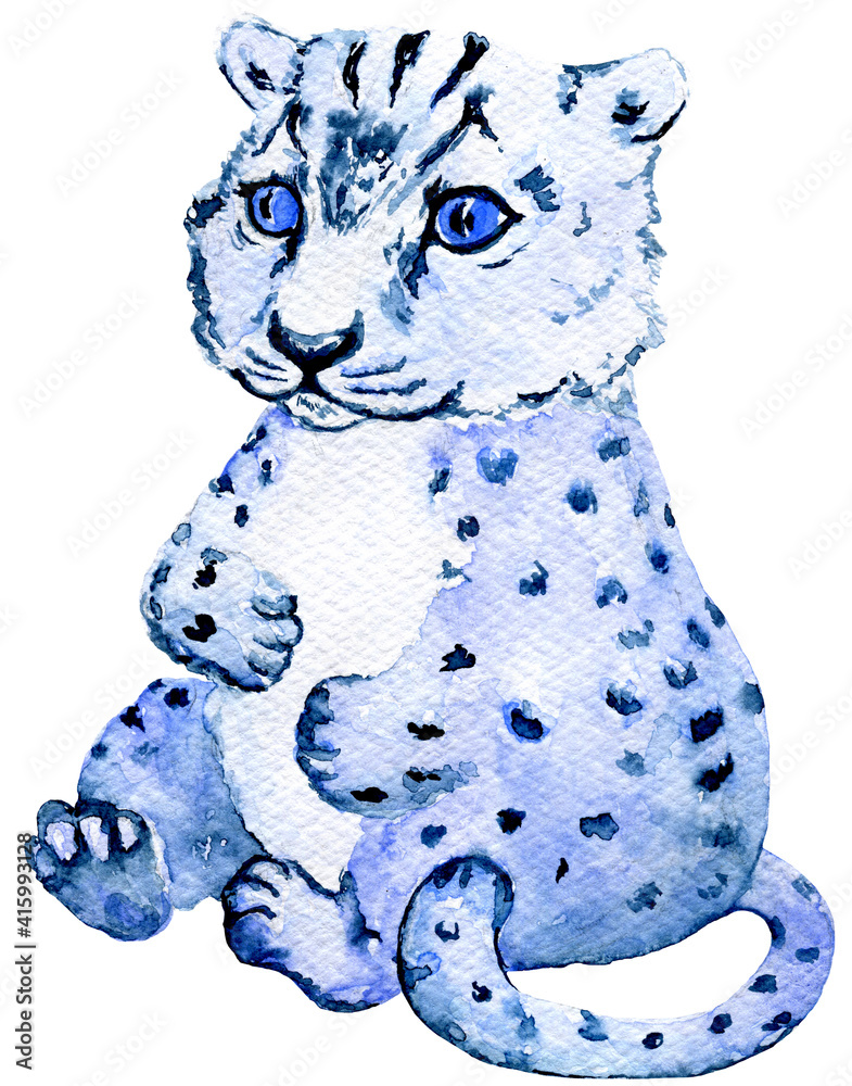 Snow Leopard Drawing For Kids