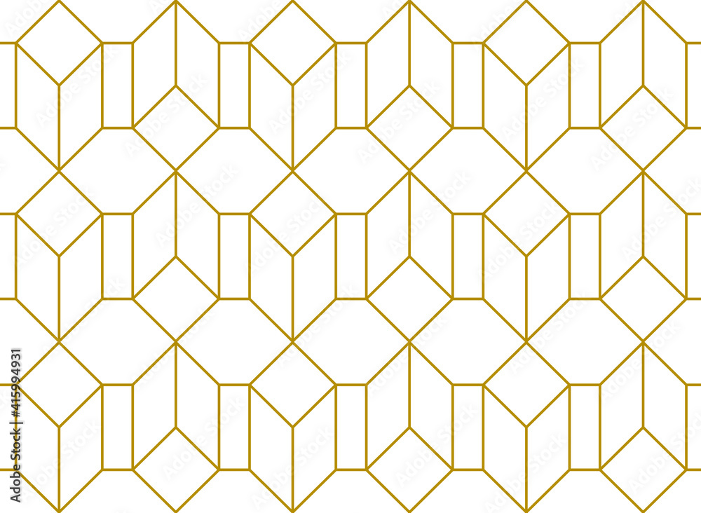 3d Effect hexagonal and rectangular cuboid shapes in a repeating ...