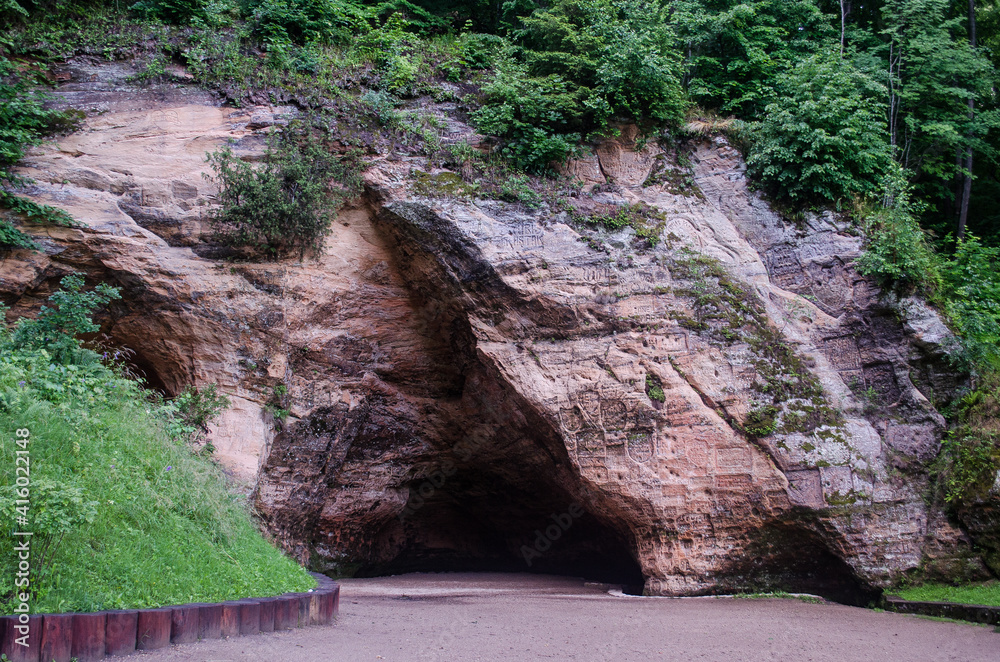 The widest and highest cave in the Baltic countries known as Gutman's ...