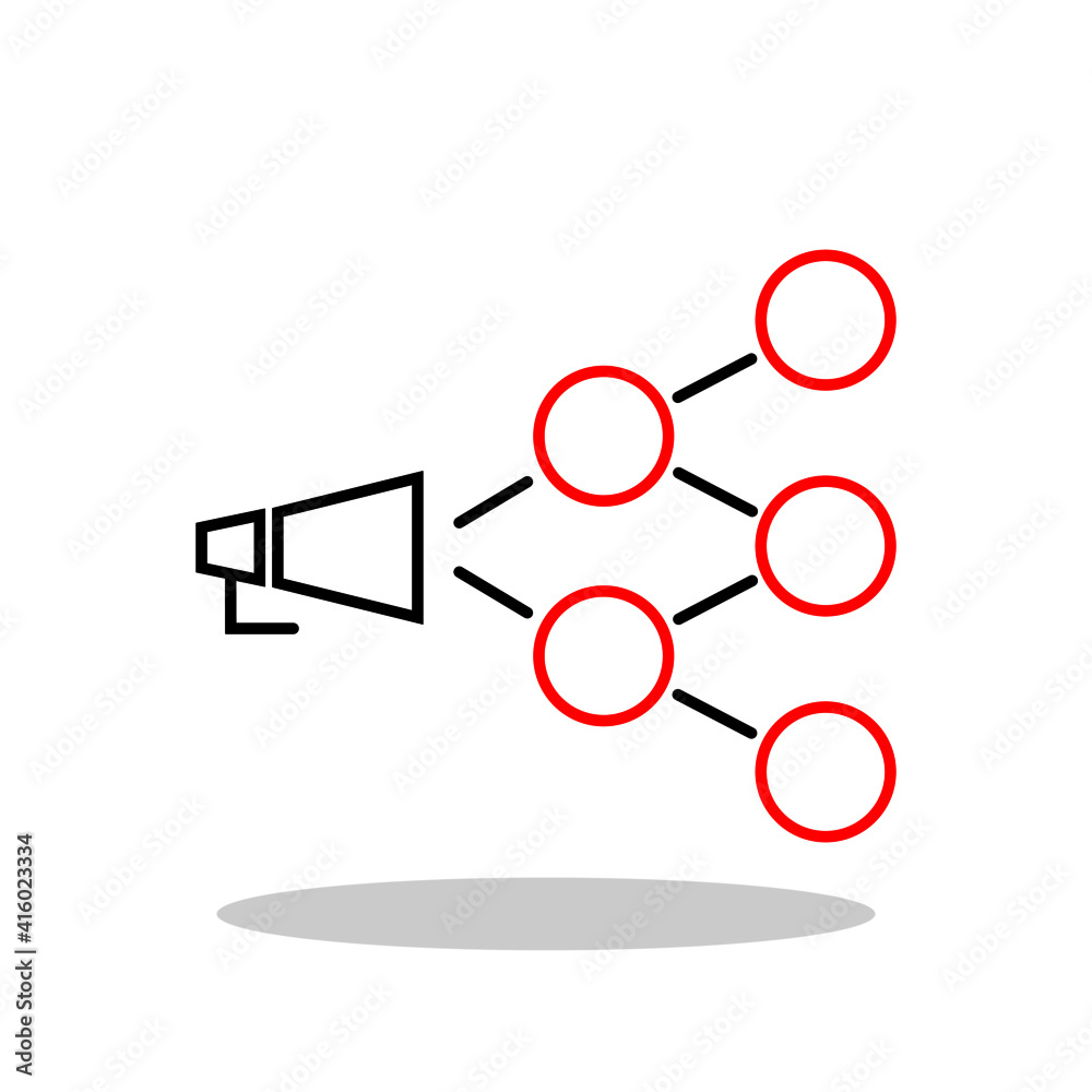 Viral marketing icon in flat style. Viral media symbol for your web ...