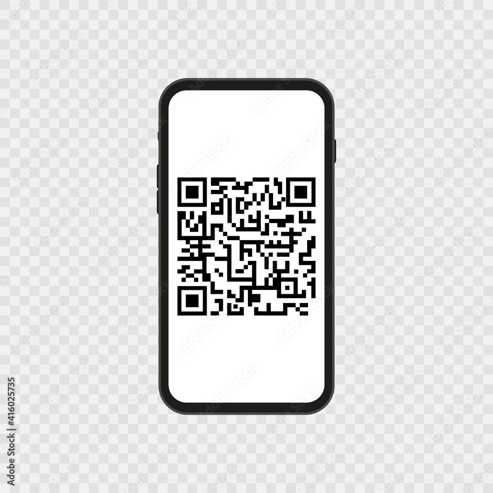 QR code in mobile phone. Digital technology. Vector illustration ...