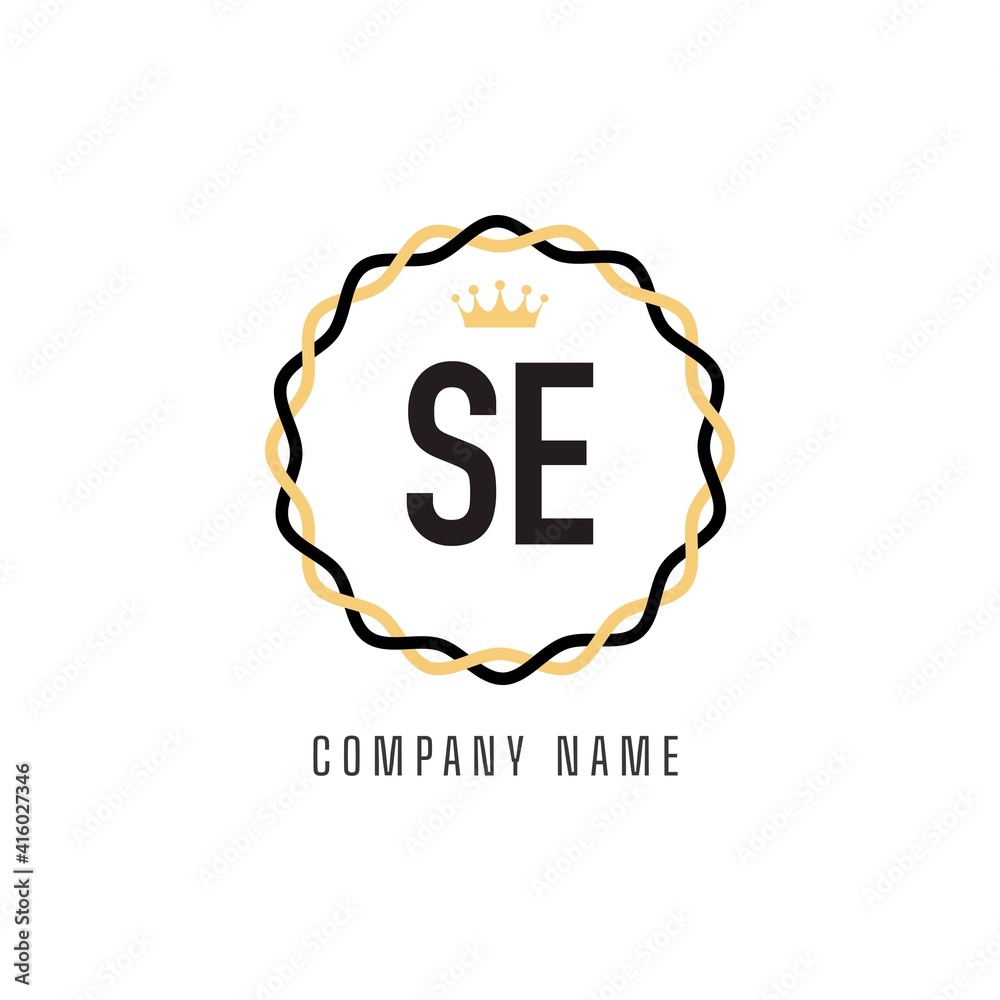 Initial Letter SE King Logo Concept, Vintage Logo Design. Stock Vector ...