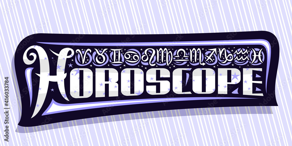 Vector logo for Horoscope, collection of 12 decorative astrology ...