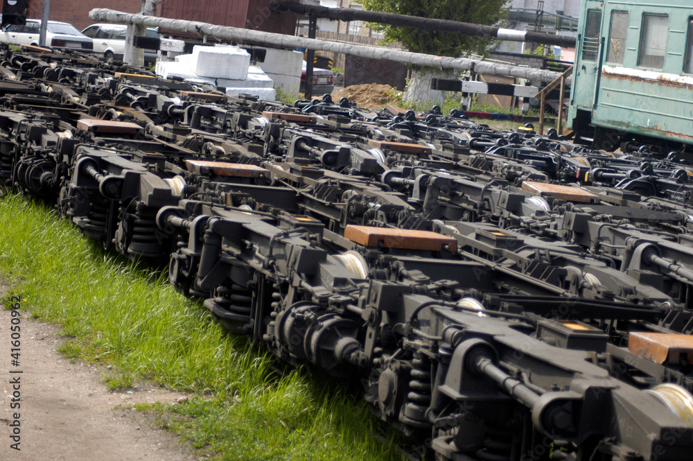 bogie and railroad wheel of a train Stock Photo | Adobe Stock