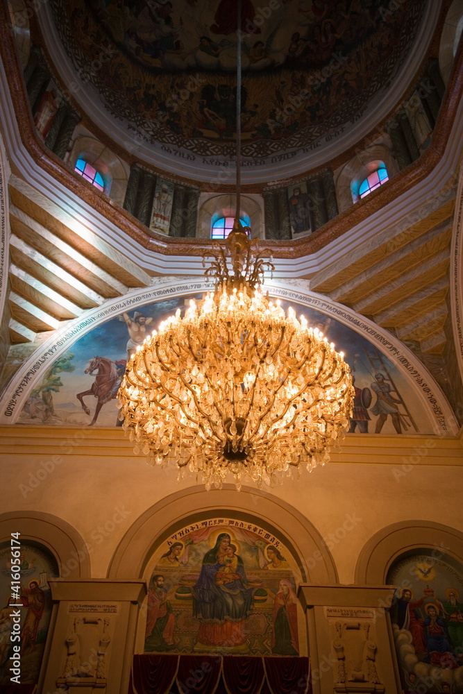 Decorated ceiling in Holy Trinity Cathedral, the largest Orthodox ...