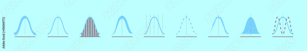 set of curve cartoon design template with various models. vector ...