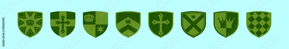 set of medieval blason cartoon icon design template with various models ...