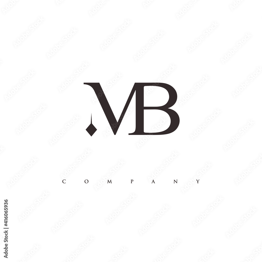 monogram MB logo design vector Stock Vector | Adobe Stock