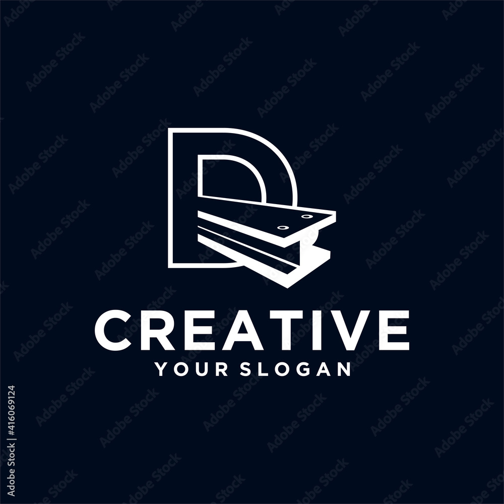 Vector steel logo design with steel beam icons Stock Vector | Adobe Stock