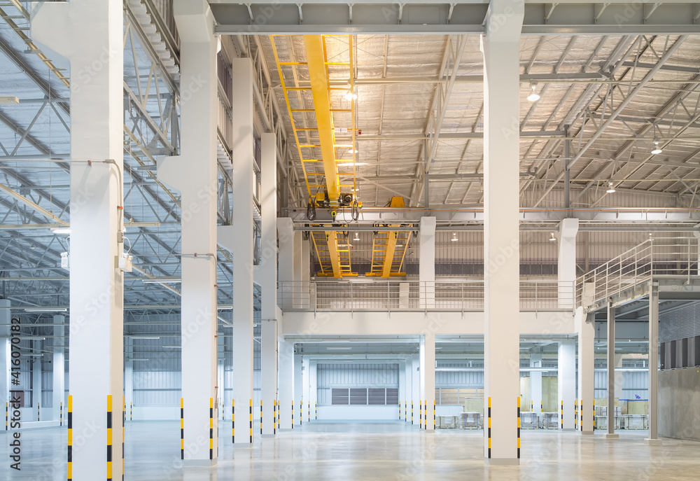 Overhead crane inside factory or warehouse. That industrial machinery ...