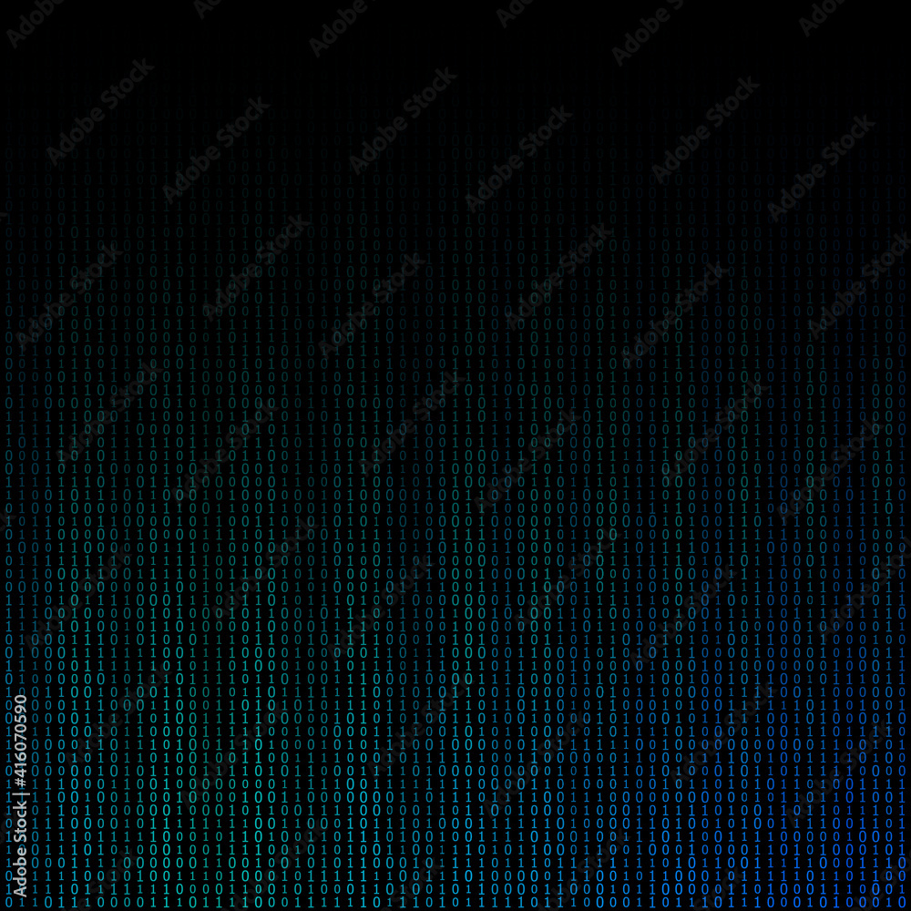 Design elements - Binary computer code halftone pattern dark background. Vector illustration eps ...