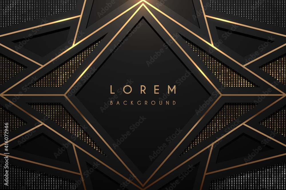 Abstract black and gold geometric background Stock Vector | Adobe Stock