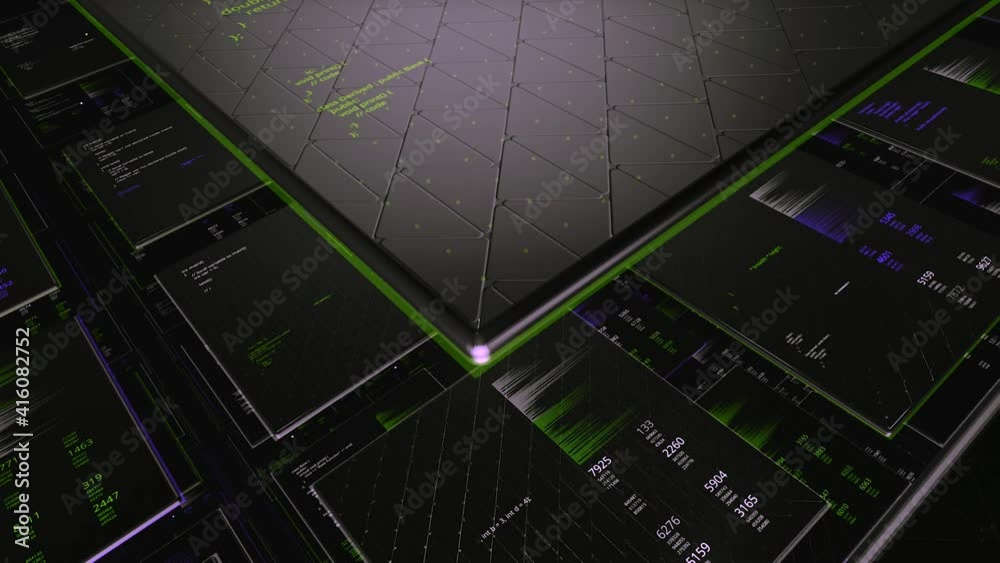 3d Cells With Numeric Data Animation Set Of Tiers And Rows In Virtual Database With Numerical